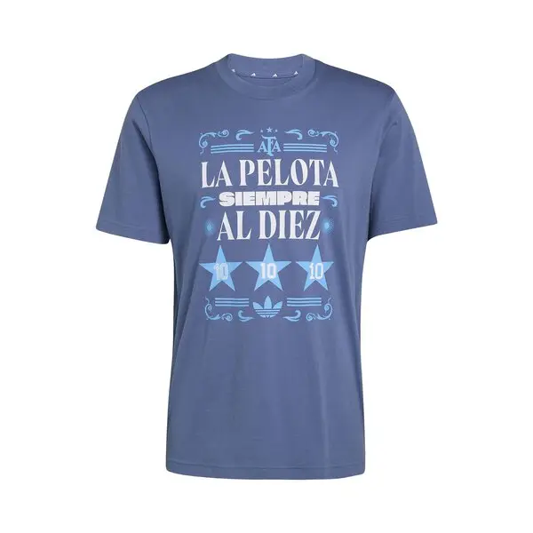 Adidas Argentina "la Pelota Siempre Al Diez" Crewneck T-shirt - Blue