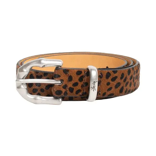 StÜssy Bamboo Buckle Belt With Hairy Leopard Pattern