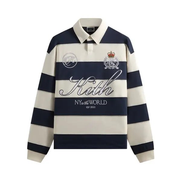 Kith Compact Fleece Striped Rugby 'nocturnal