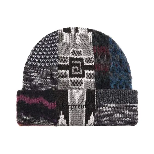 Supreme Patchwork Beanie - Black