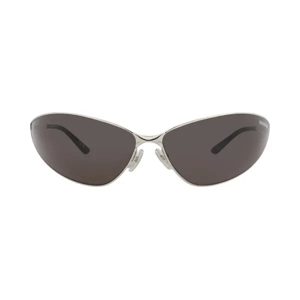 Balenciaga Shield-frame Metal Sunglasses - Silver