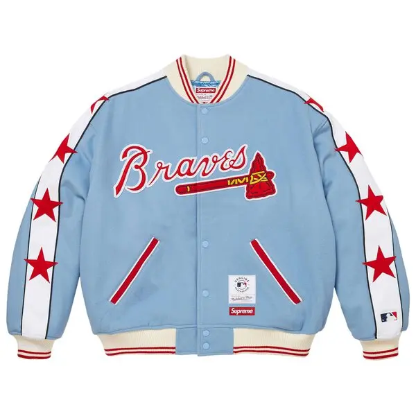 Supreme X Mitchell & Ness Teams Varsity Jacket - Blue