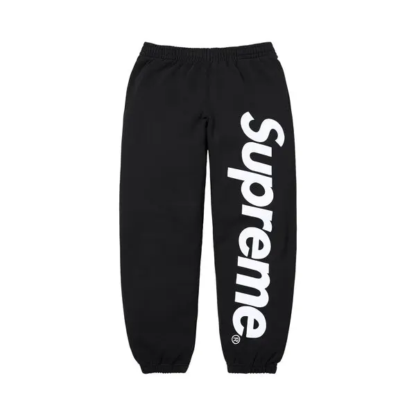 Supreme Satin Appliqué Sweatpant - Black