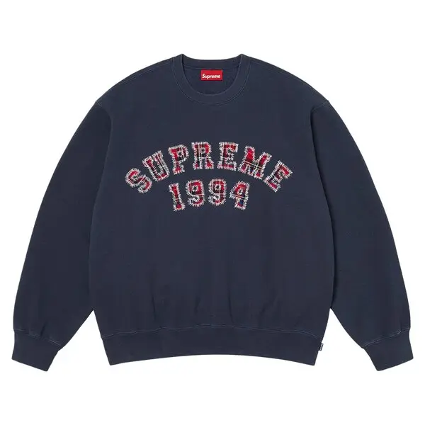 Supreme Plaid Arc Crewneck - Blue