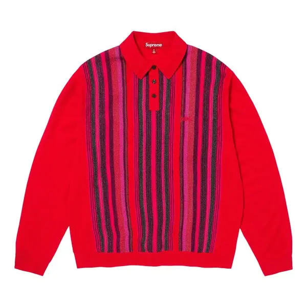 Supreme Multi Stripe Polo Sweater