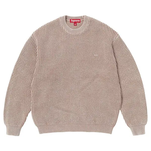 Supreme Washed Small Box Waffle Sweater - Brown