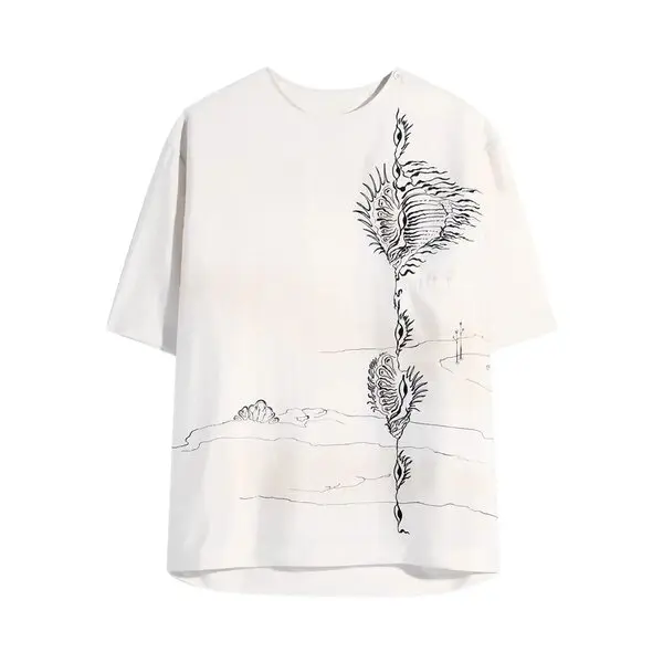 LEMAIRE Short Sleeve Graphic Top - White