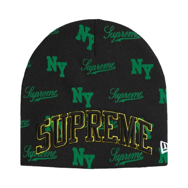Supreme New Era Monogram Beanie - Black