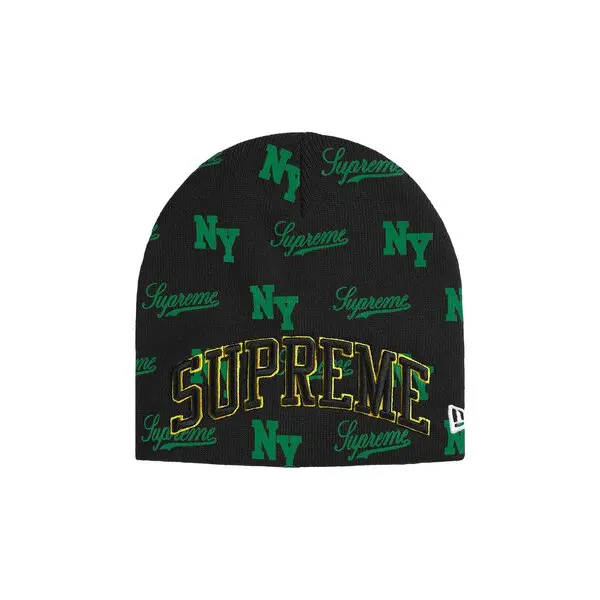 Supreme New Era Monogram Beanie - Black