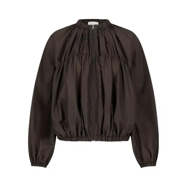 AMOMENTO Nylon Shirring Jumper - Brown