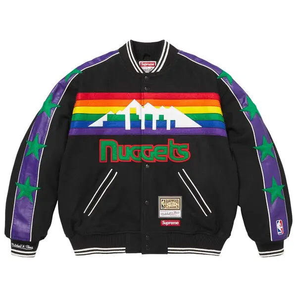 Supreme X Mitchell & Ness Teams Varsity Jacket - Black