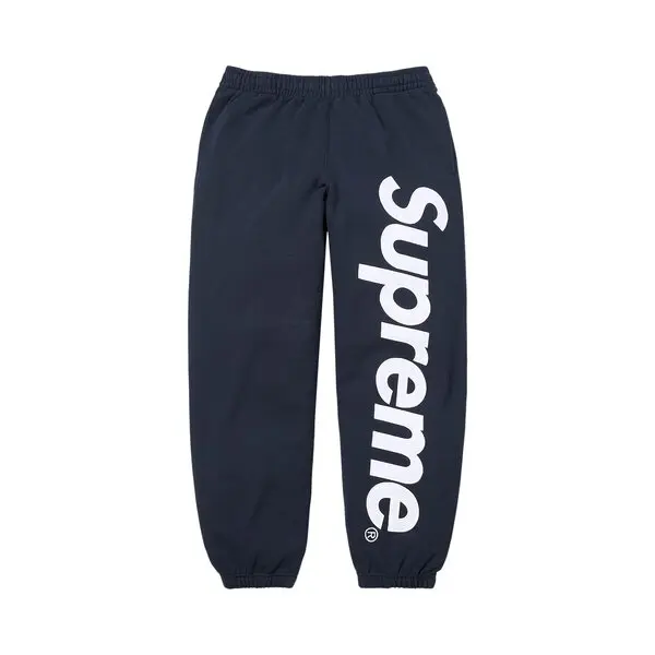 Supreme Satin Appliqué Sweatpant - Blue