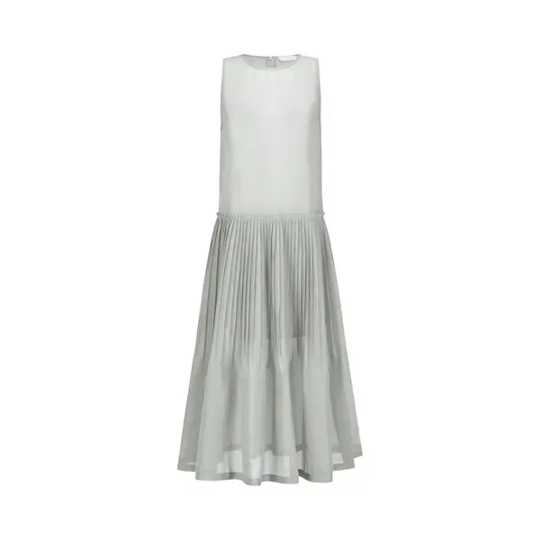 AMOMENTO Pleated Sleeveless Dress