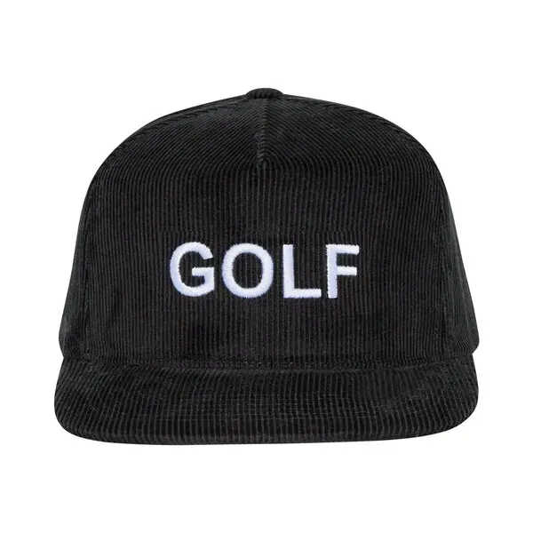 GOLF WANG Corduroy 5 Panel Strapback Hat - Black