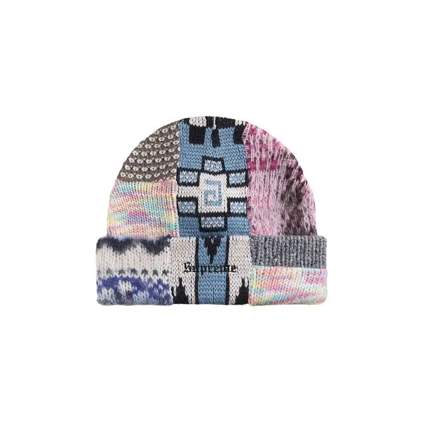 Supreme Patchwork Knit Beanie - Blue