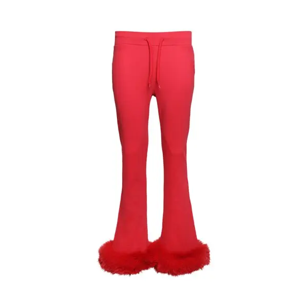 Balenciaga Flared Sweatpants With Fur Trim
