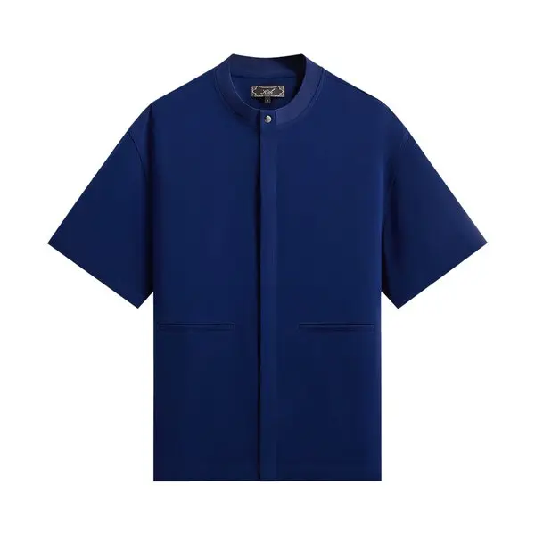 Kith Double Crepe Mandarin Collar Shirt - Blue