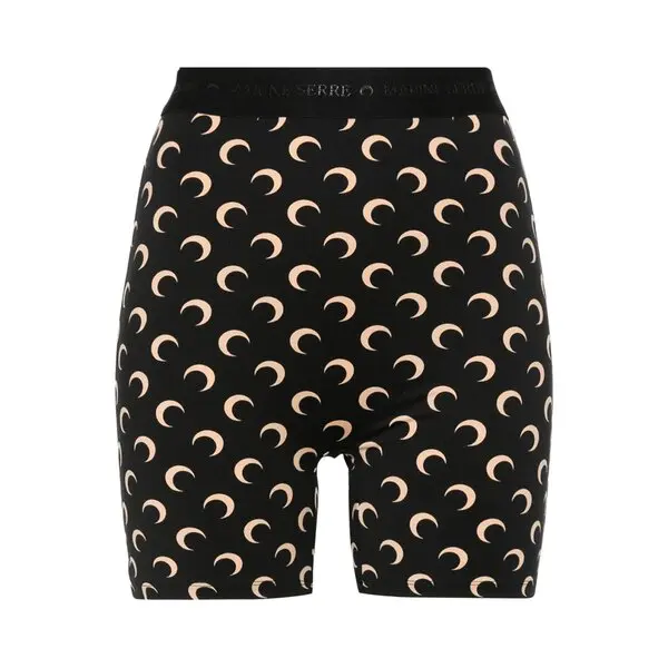 MARINE SERRE Moon Printed Jersey Biker Shorts - Black