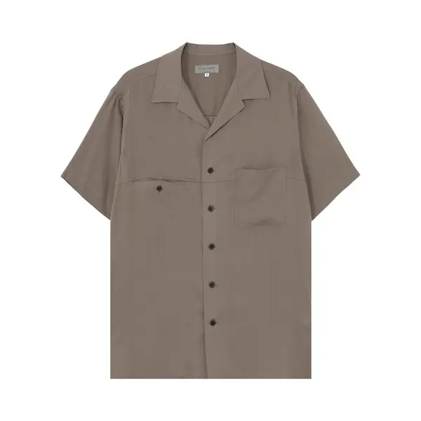 YOHJI YAMAMOTO POUR HOMME Panel Hawaiian Blouse 'beige - Cream