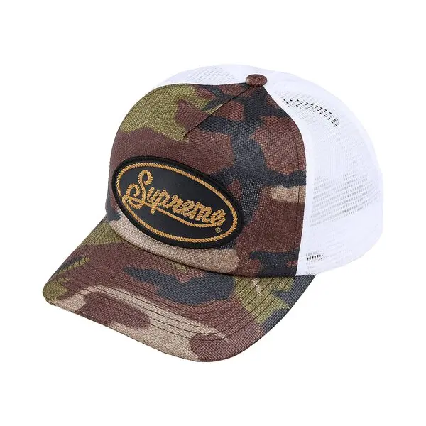 Supreme Raffia Mesh Back 5-panel Cap - Green