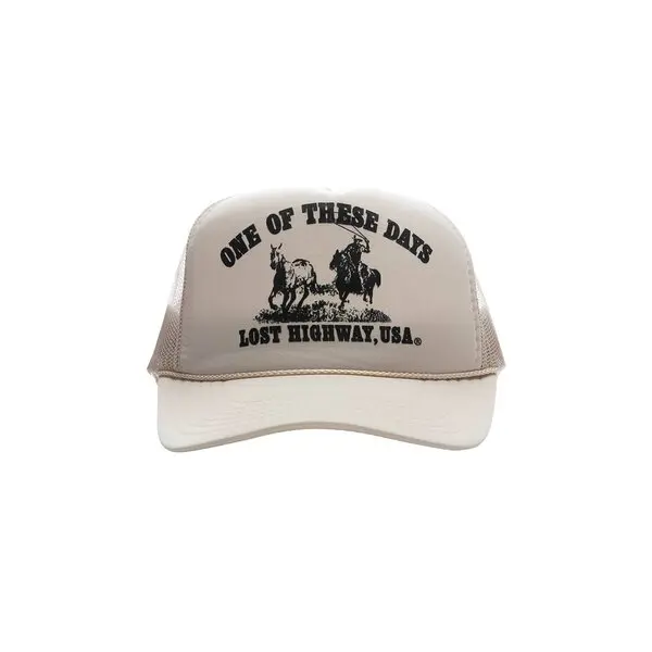ONE OF THESE DAYS Lost Highway Trucker Hat - Tan