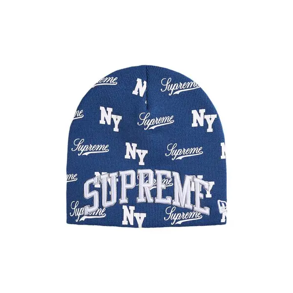 Supreme New Era Monogram Beanie - Blue