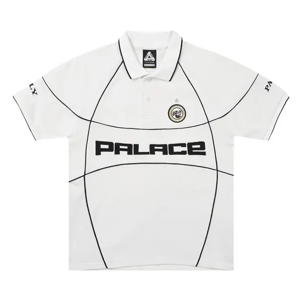 PALACE Pro Team Piped Polo - White