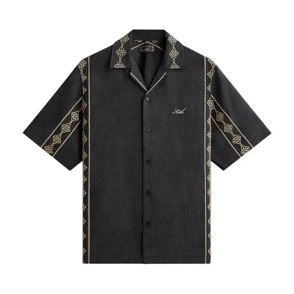 Kith Cupro Linen Thompson Camp Collar Shirt - Black