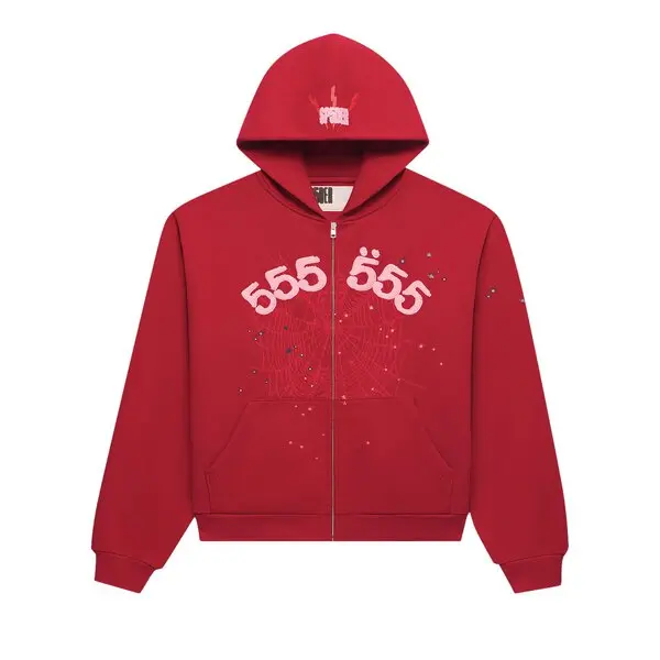 SP5DER Angel Number Zip Hoodie