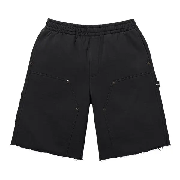 Supreme Double Knee Painter Sweatshort - Black