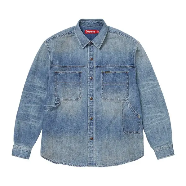 Supreme Distressed Denim Snap Painter Shirt