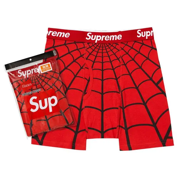 Supreme X Hanes Spider-man Boxer Briefs - Red