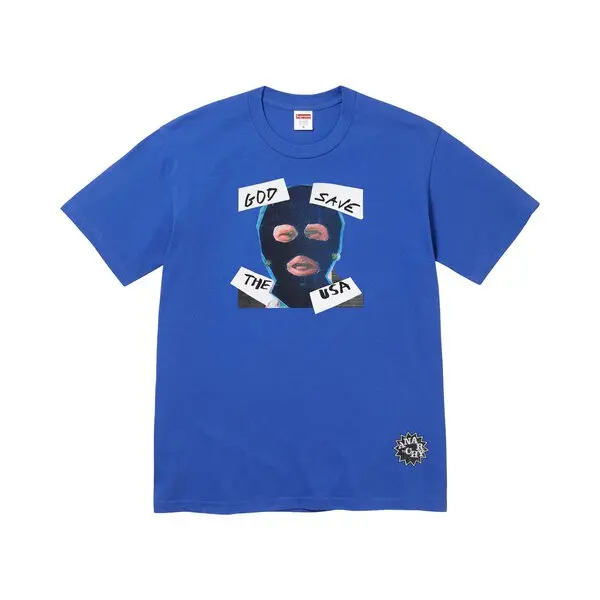 Supreme God Save Us Graphic T-shirt - Blue