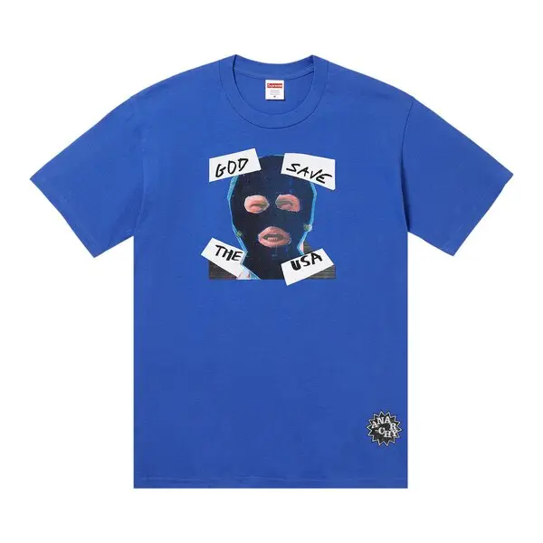 Supreme God Save Us Graphic T-shirt - Blue
