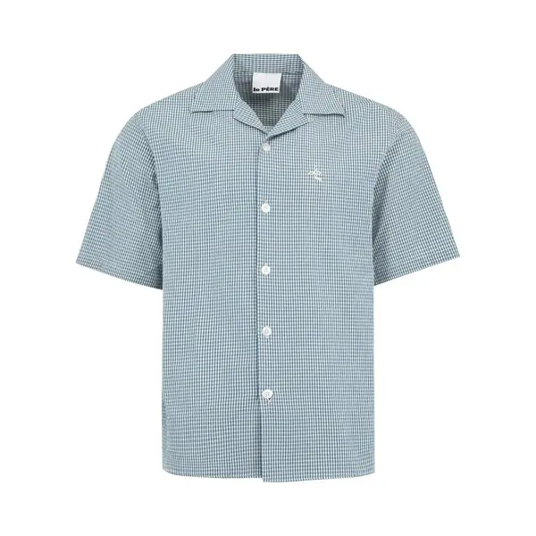 LE PERE Gingham Camp Shirt