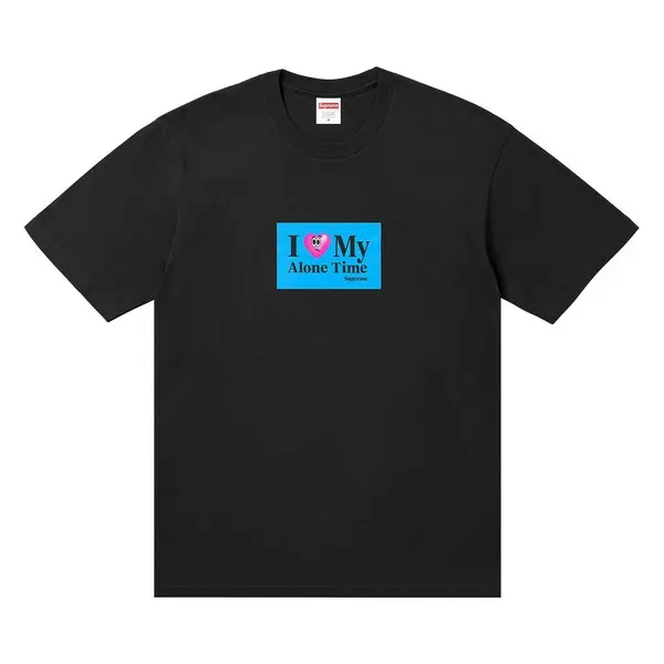 Supreme I Love My Alone Time" Graphic T-shirt - Black