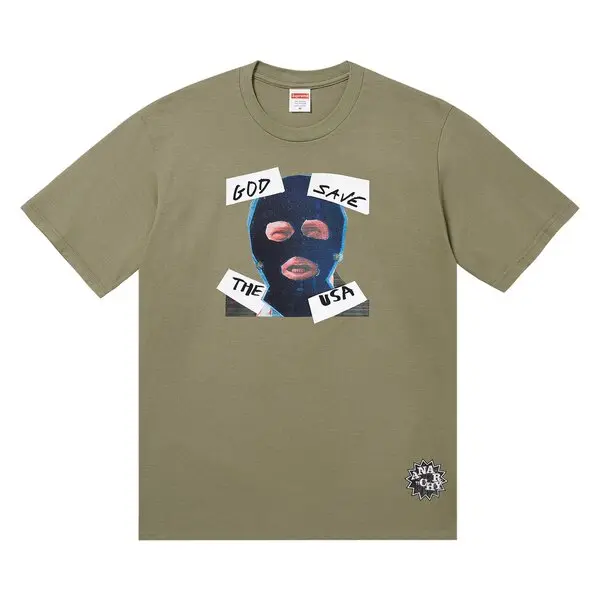 Supreme God Save Us" Graphic T-shirt - Green
