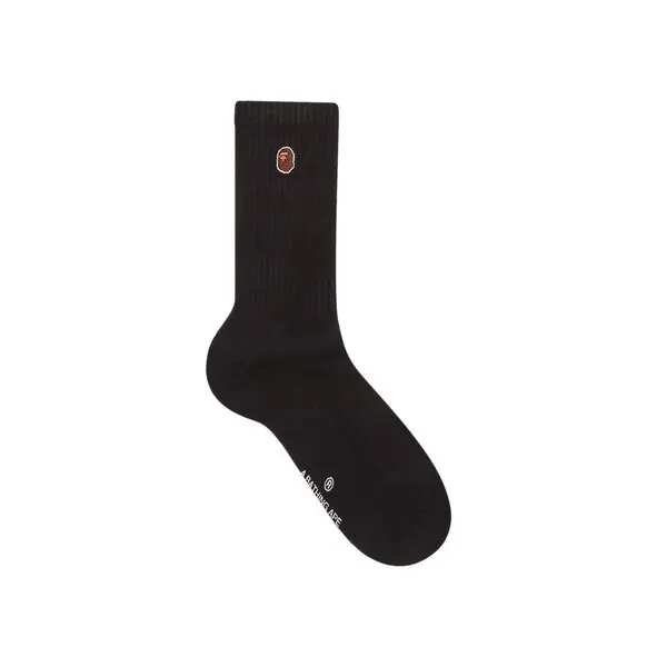 A BATHING APE Head One Point Socks - Black