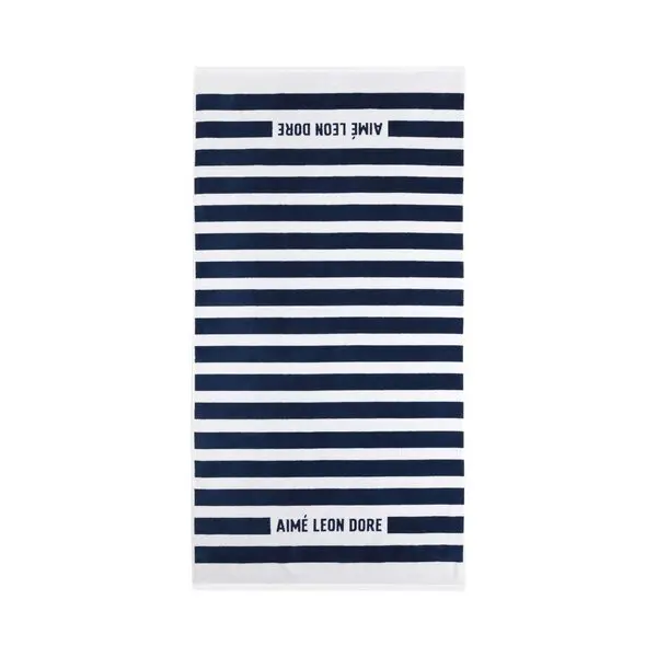 Aimé Leon Dore Striped Beach Towel 'bright White/navy Blazer - Blue