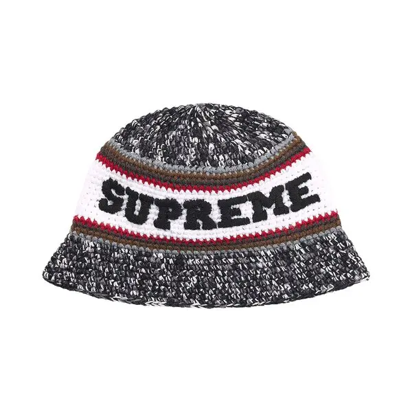 Supreme Knit Logo Bucket Hat - Black