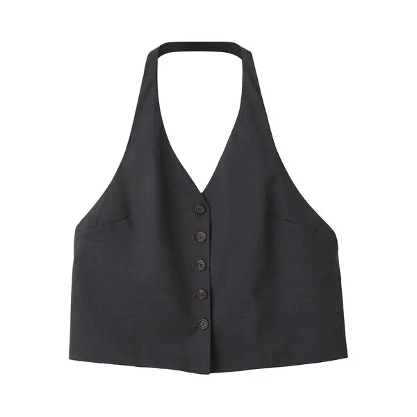 AMOMENTO Wool Halterneck Top