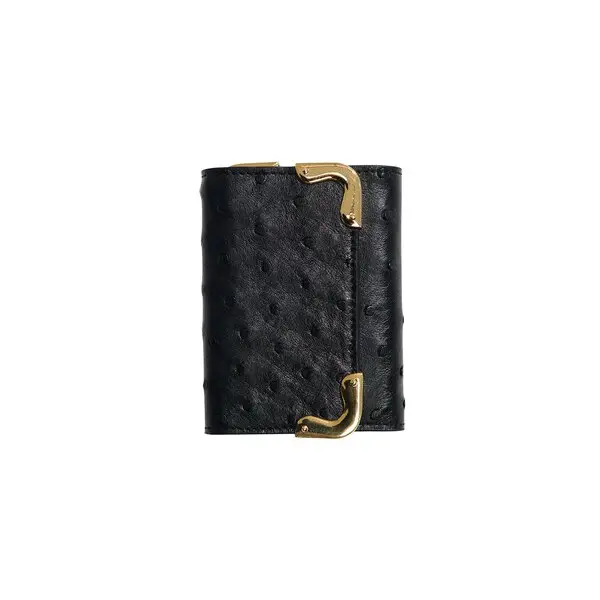 PALY HOLLYWOOD Ostrich Key Wallet - Black