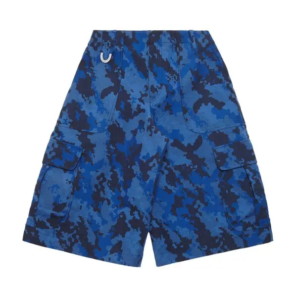 3.PARADIS Jacquard Camouflage Cargo Shorts - Blue