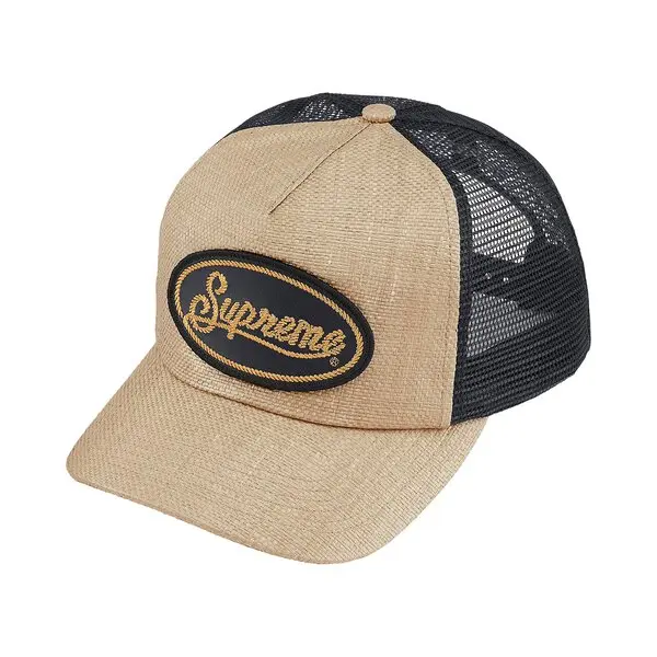 Supreme Raffia Mesh Back 5-panel Cap - Tan