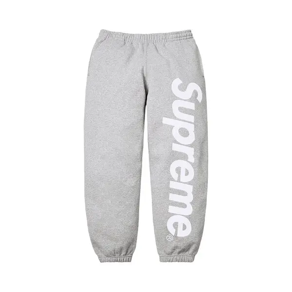 Supreme Satin Appliqué Sweatpant - Grey