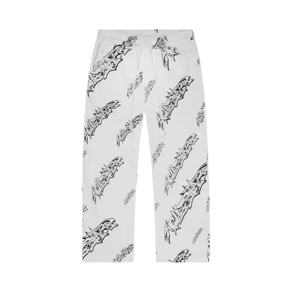 HELLSTAR Baggy Sweatpants With Graffiti Print - White