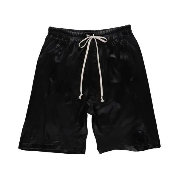 Rick Owens Leather Wide Pusher Shorts