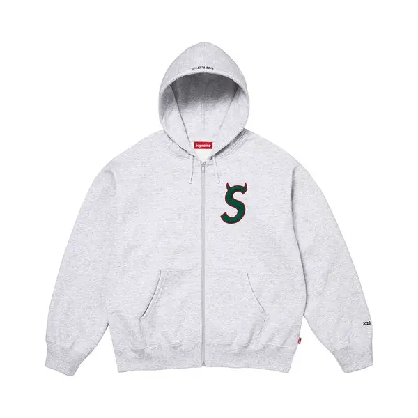 Supreme Devil S Logo Zip Up Hooded Sweatshirt