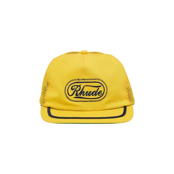 Rhude Embroidered Logo Trucker Hat - Yellow