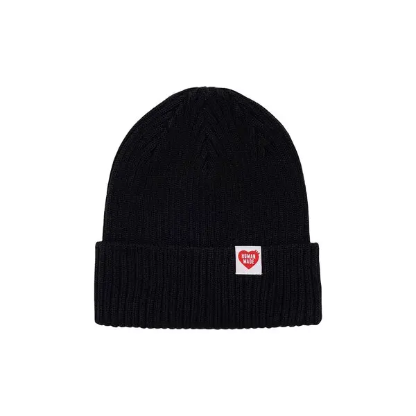 HUMAN MADE Ribbed Cotton Beanie - Black